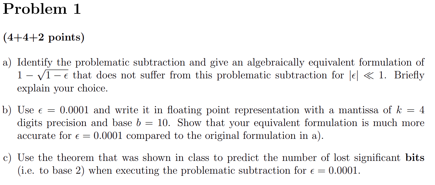 Problem 1 (4+4+2 points) a) Identify the problematic | Chegg.com