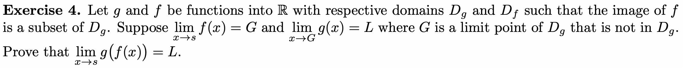Solved Exercise 4. Let g and f be functions into R with | Chegg.com