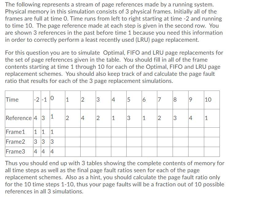 Solved FIFO Memory Contents: FIFO Page Fault Ratio: X / 10 | Chegg.com
