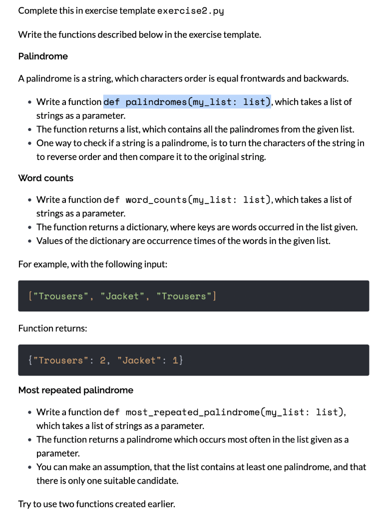 Solved Complete this in exercise template exercise2. py | Chegg.com