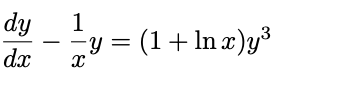 Solved dy dx 1 y = (1 + ln x)y3 2 | Chegg.com