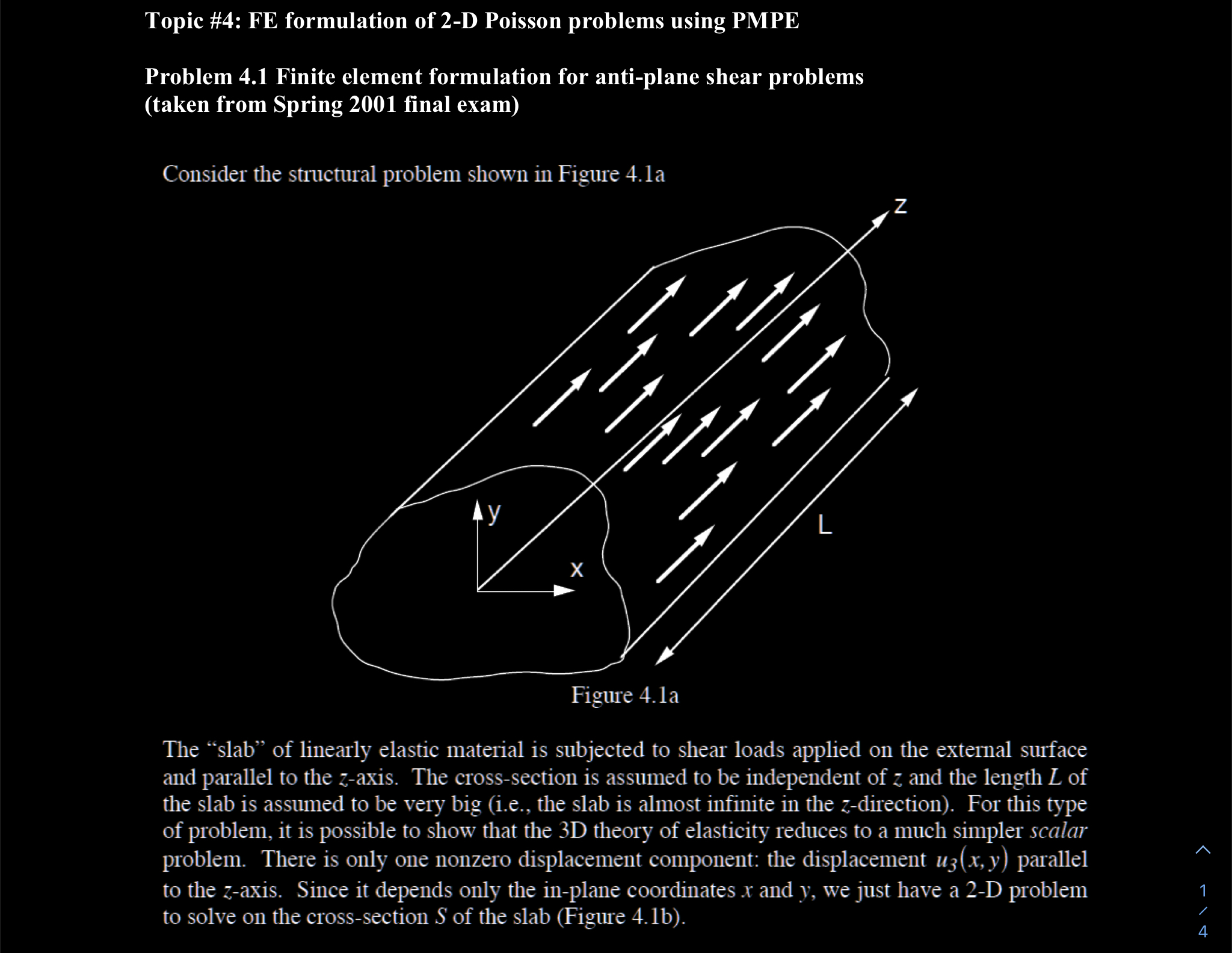 Solved Problem 4.1 Finite element formulation for anti-plane | Chegg.com