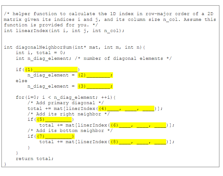 Solved Problem 1 (32 points): Array The diagonal and the | Chegg.com