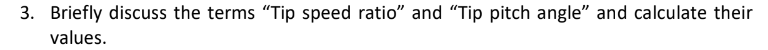 Solved 3. Briefly discuss the terms \"Tip speed ratio\" and | Chegg.com