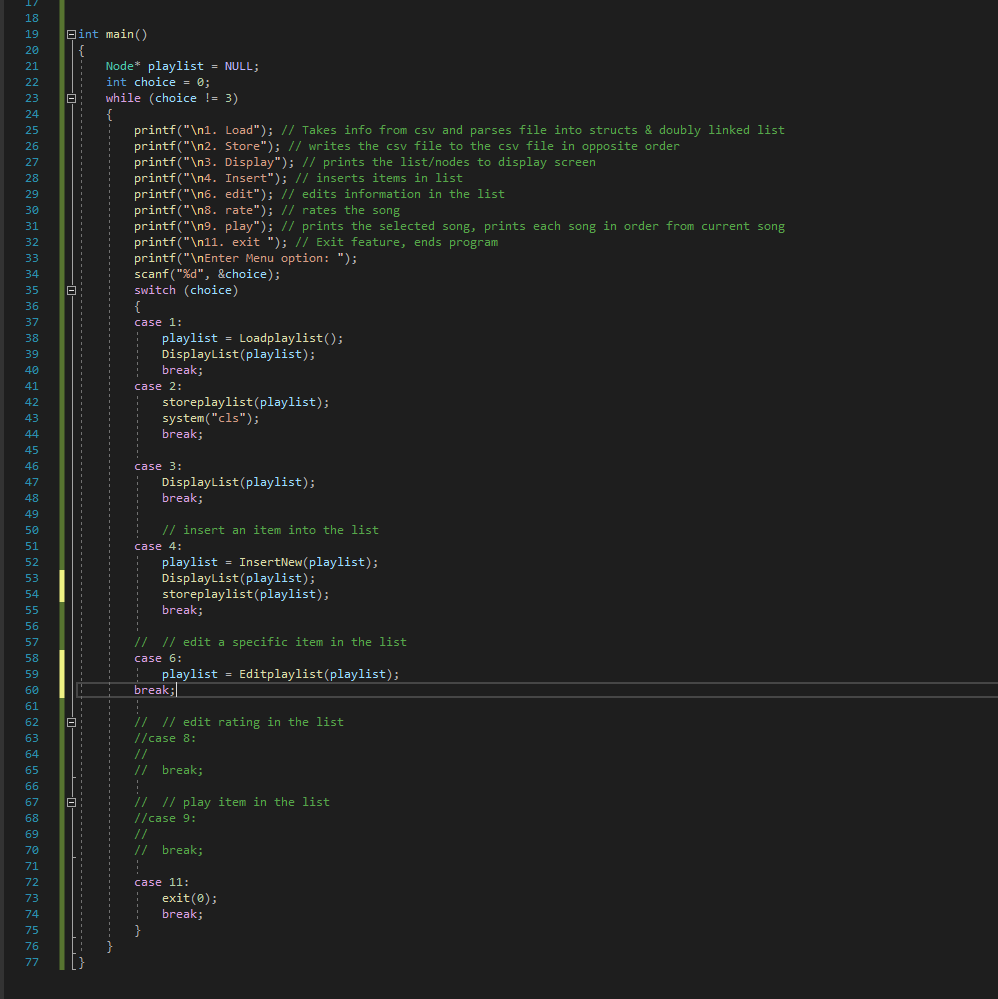 Solved Node* Editplaylist(Node* plist) FILE* infile = | Chegg.com