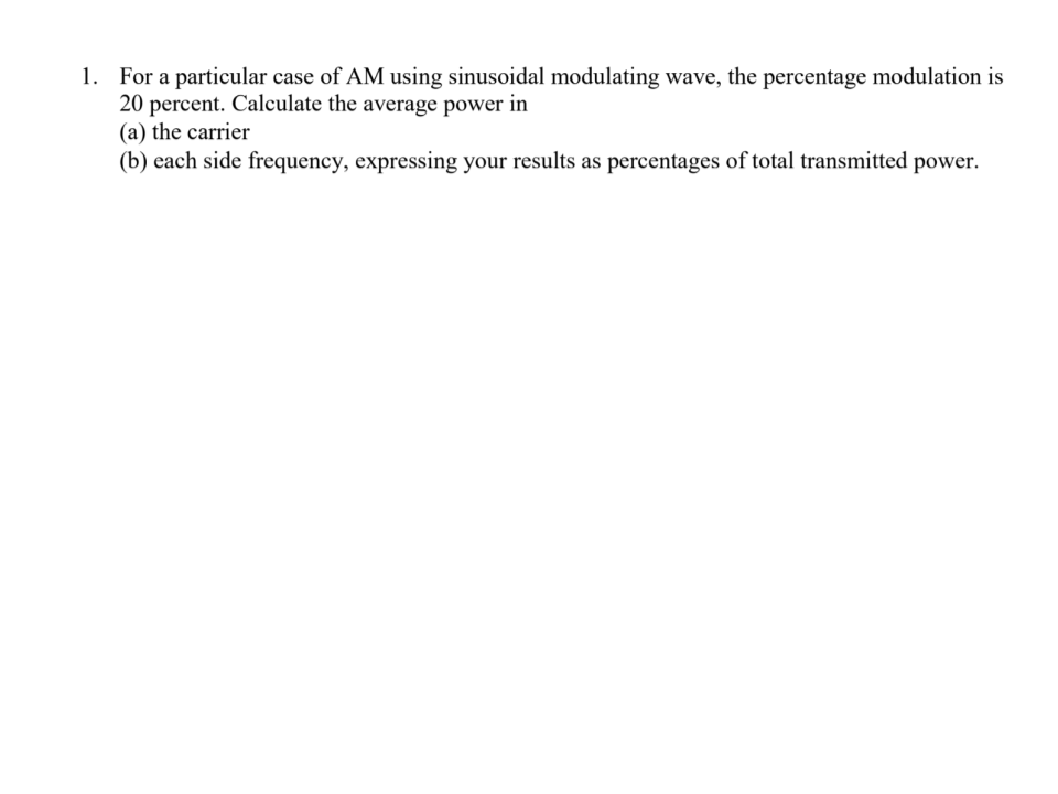 Solved For A Particular Case Of Am Using Sinusoidal
