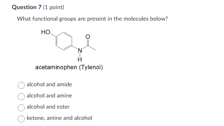 Solved What functional groups are present in the molecules | Chegg.com