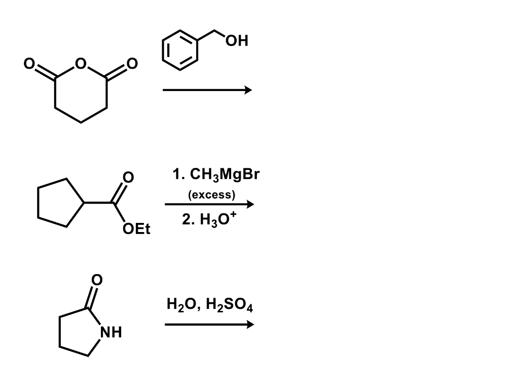 Solved OH 1. CH3MgBr (excess) 2. H30* OEt d H20, H2SO4 NH | Chegg.com