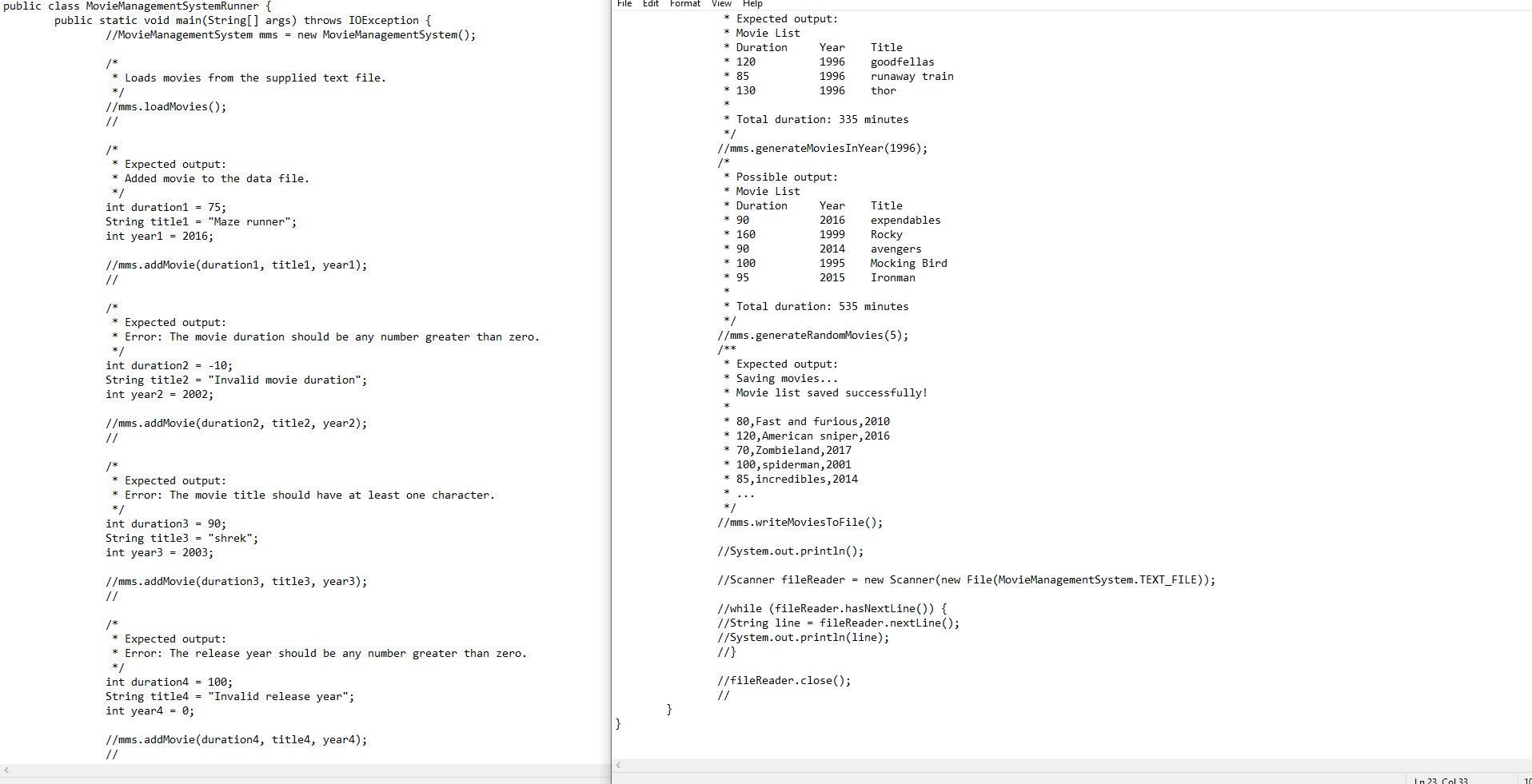 Solved Problem Write a movie management system using | Chegg.com