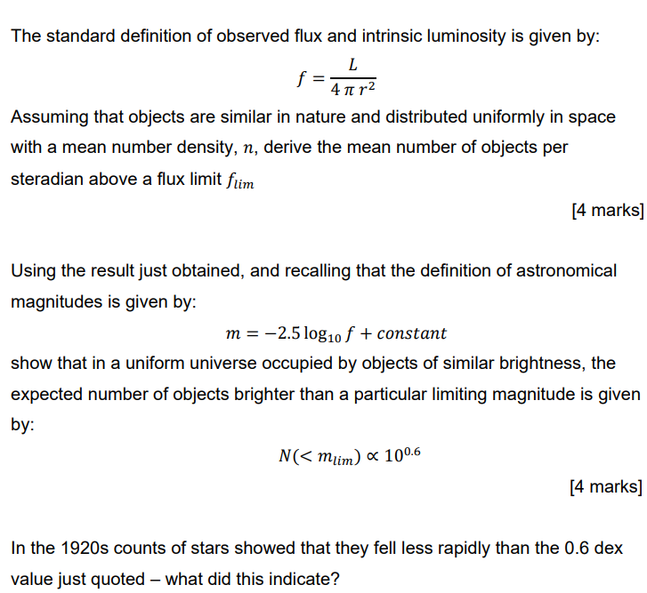 Solved The standard definition of observed flux and | Chegg.com