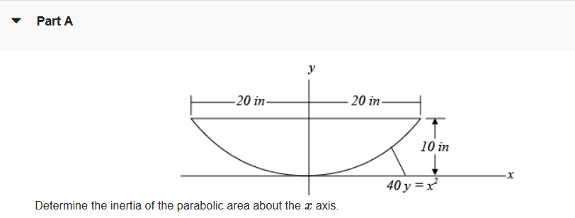 Determine the inertia of the parabolic area about the | Chegg.com