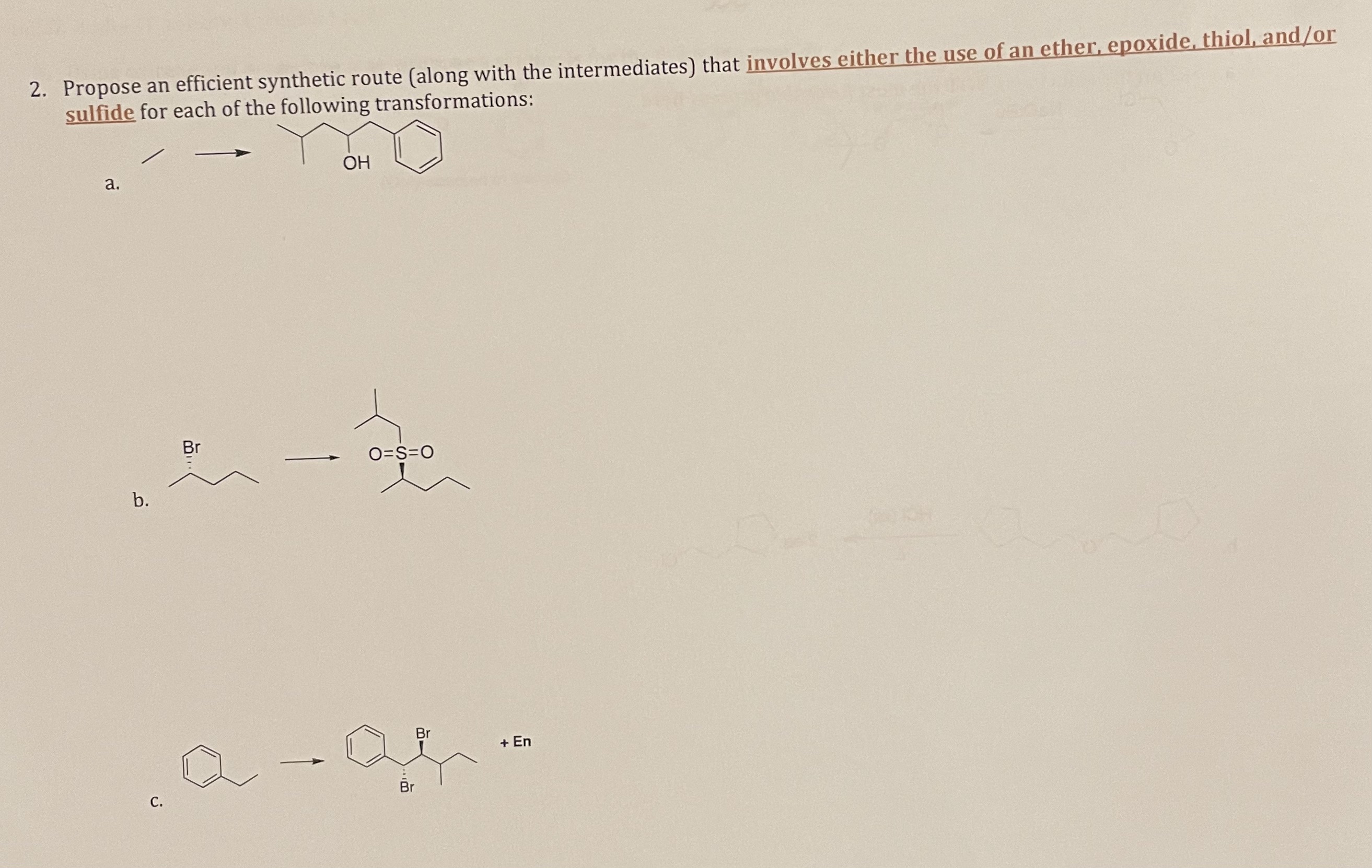 2. Propose an efficient synthetic route (along with | Chegg.com