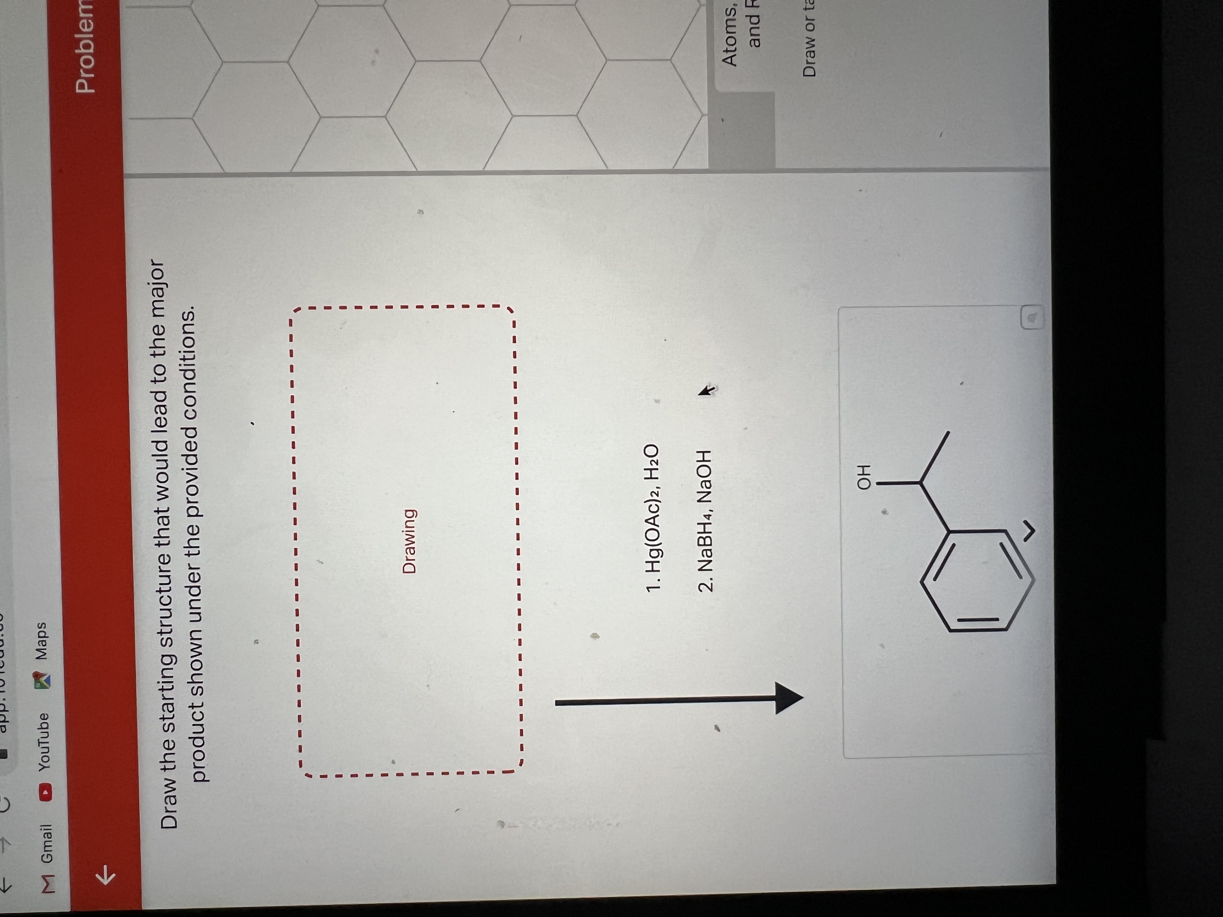 Solved Draw the starting structure that would lead to the | Chegg.com