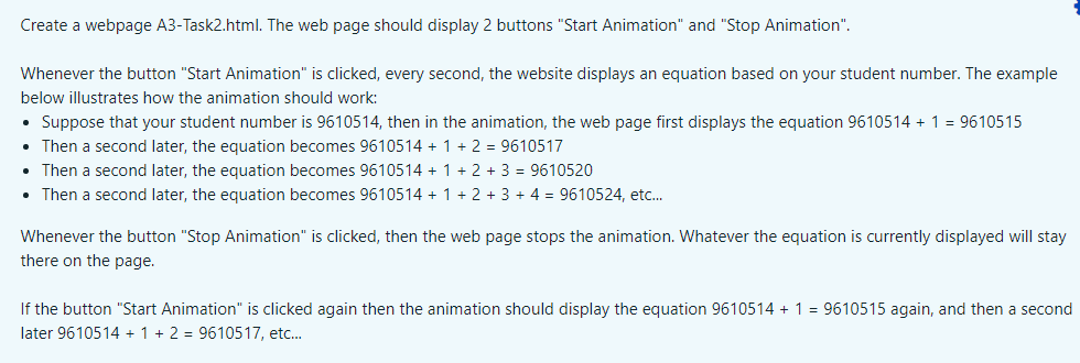 Solved Create a webpage A3-Task1.html. On the webpage, | Chegg.com