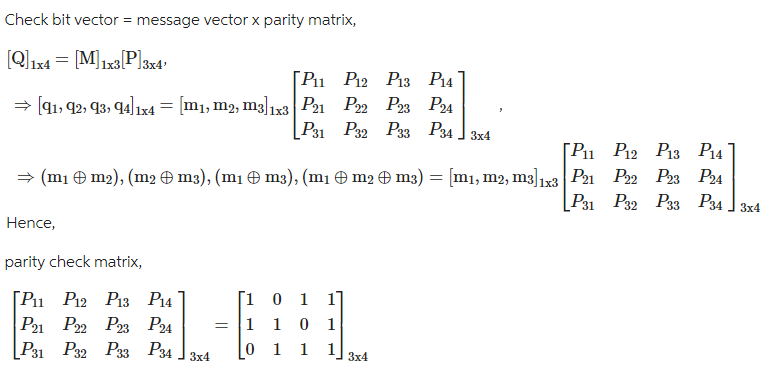 Solved Please explain in detail how the parity matrix was | Chegg.com