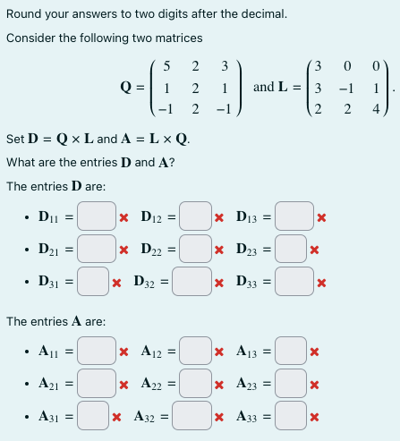 Solved Round your answers to two digits after the decimal. | Chegg.com