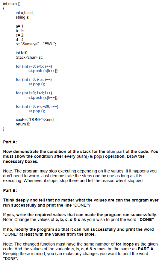 Solved Here's the CODE: int main () { int a,b,c,d; string | Chegg.com