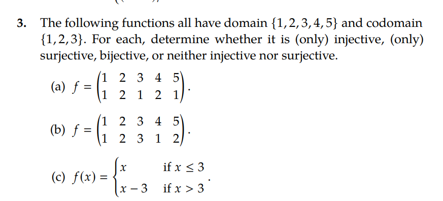 Solved 3. The following functions all have domain | Chegg.com