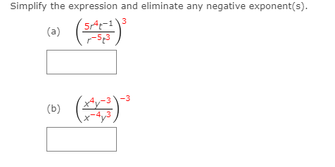 Solved Simplify the expression and eliminate any negative | Chegg.com