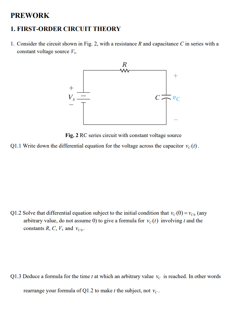 Solved 1. Consider the circuit shown in Fig. 2, with a | Chegg.com
