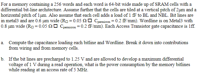 For a memory containing a 256 words and each word is | Chegg.com
