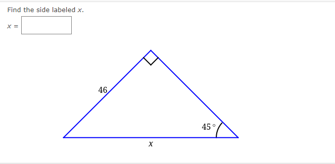 Solved Find the side labeled x. | Chegg.com