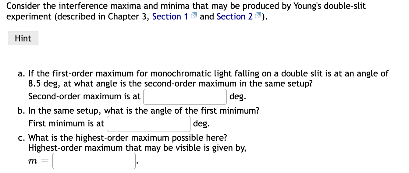 Solved Consider the interference maxima and minima that may | Chegg.com