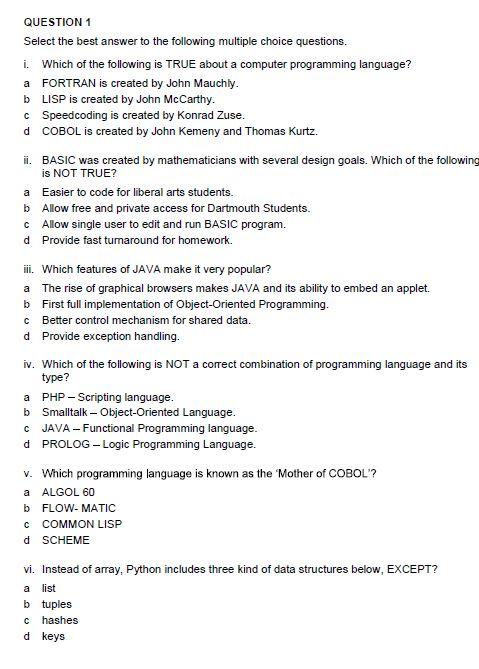 Solved QUESTION 1 Select the best answer to the following | Chegg.com