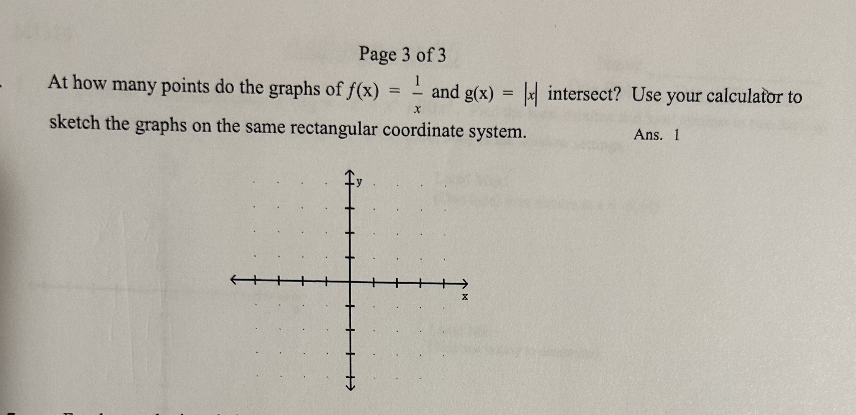 Solved At how many points do the graphs of f(x)=x1 and | Chegg.com