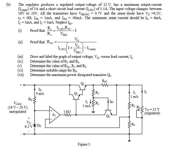 Solved The regulator produces a regulated output voltage of | Chegg.com