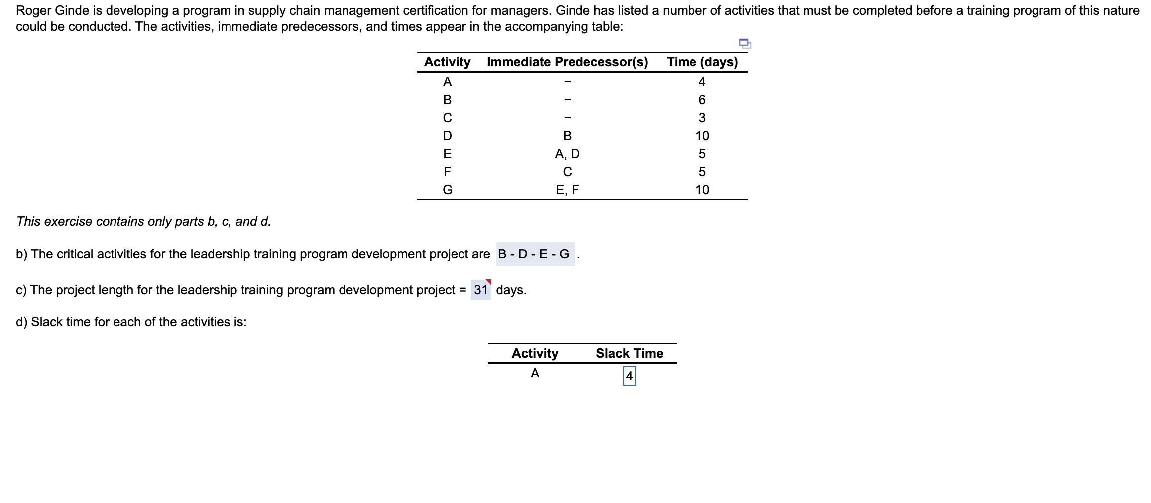 Solved This exercise contains only parts b,c, and d. b) The | Chegg.com