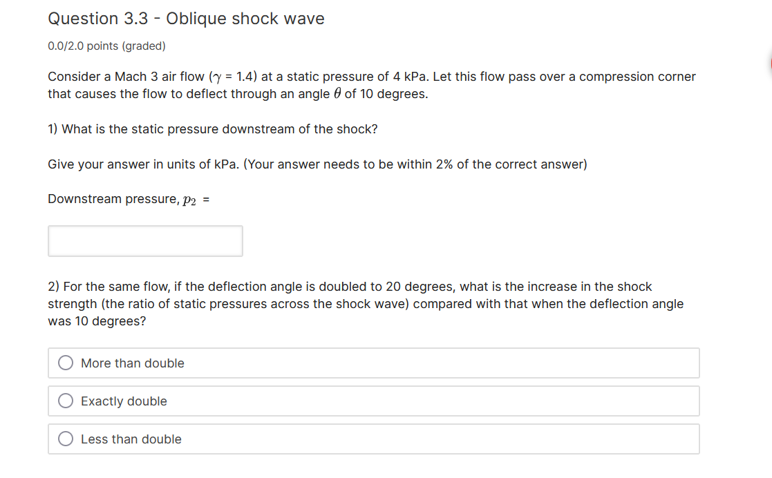 Solved 1. Normal Shock Waves Ratio of static density across | Chegg.com