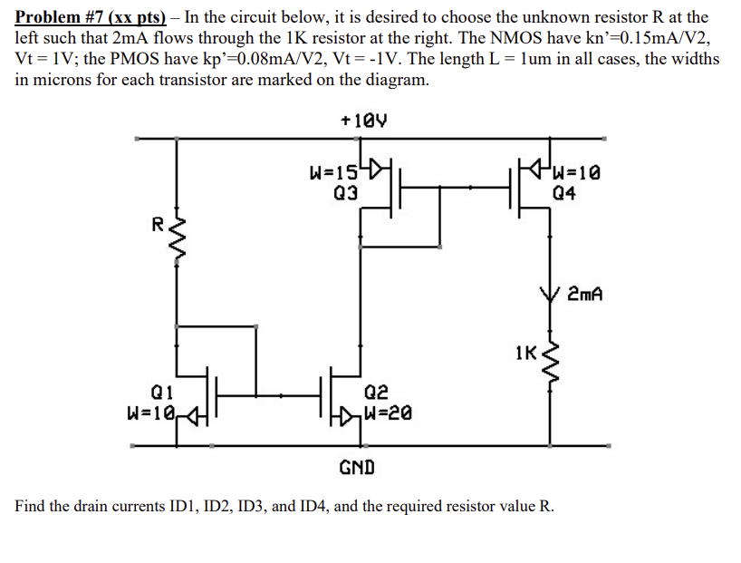 Solved Problem \#7 (xx pts) - In the circuit below, it is | Chegg.com