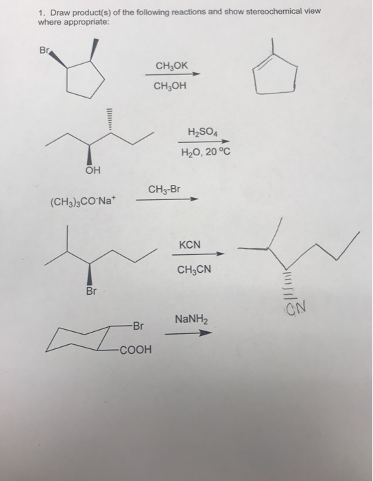 Solved 1. Draw product(s) of the following reactions and | Chegg.com