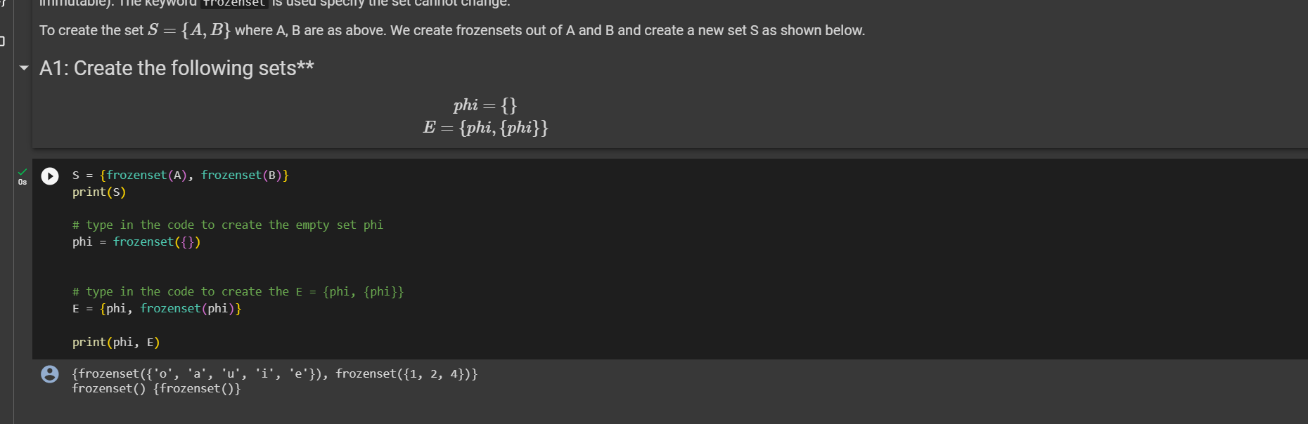 Solved To create the set S={A,B} where A, B are as above. We | Chegg.com