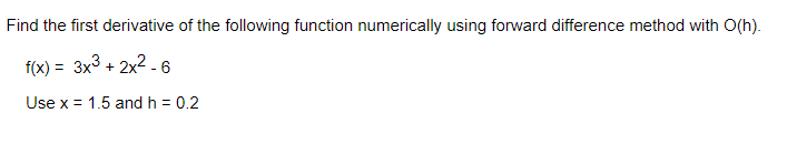 Solved Find the first derivative of the following function | Chegg.com