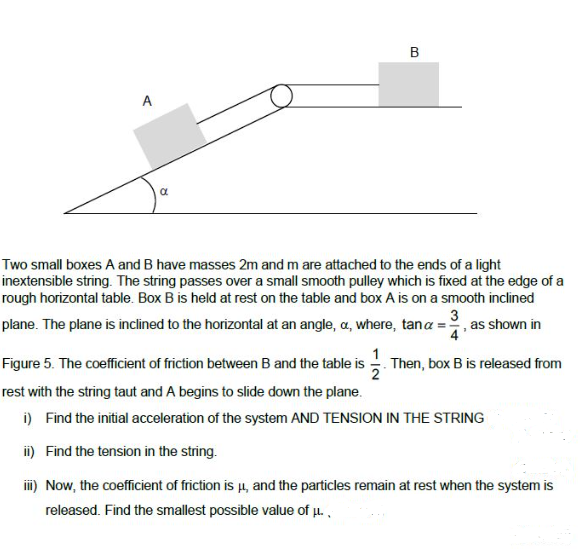 Solved Two small boxes A and B have masses 2 m and m are | Chegg.com