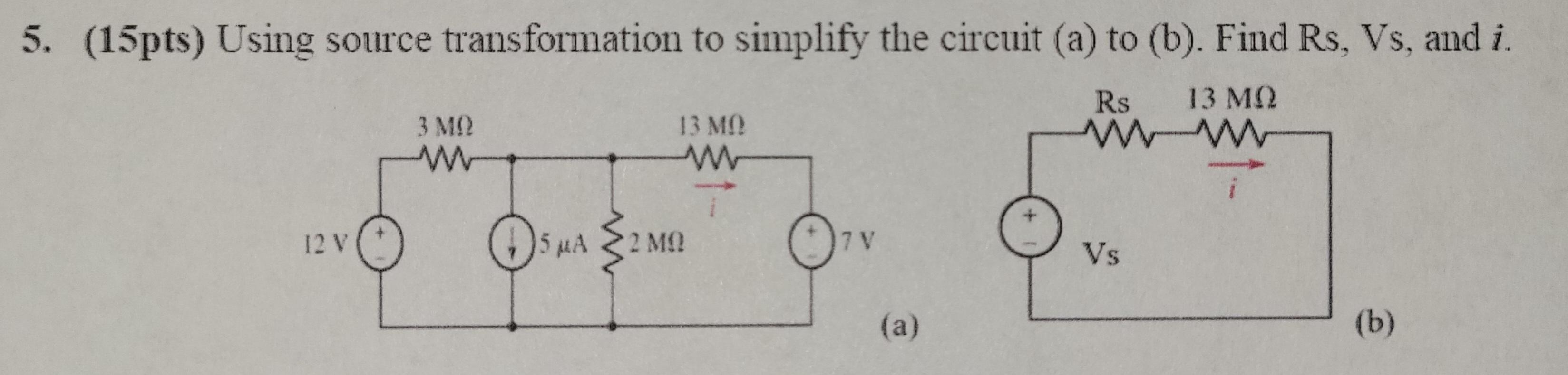Solved (15pts) Using source transformation to simplify the | Chegg.com