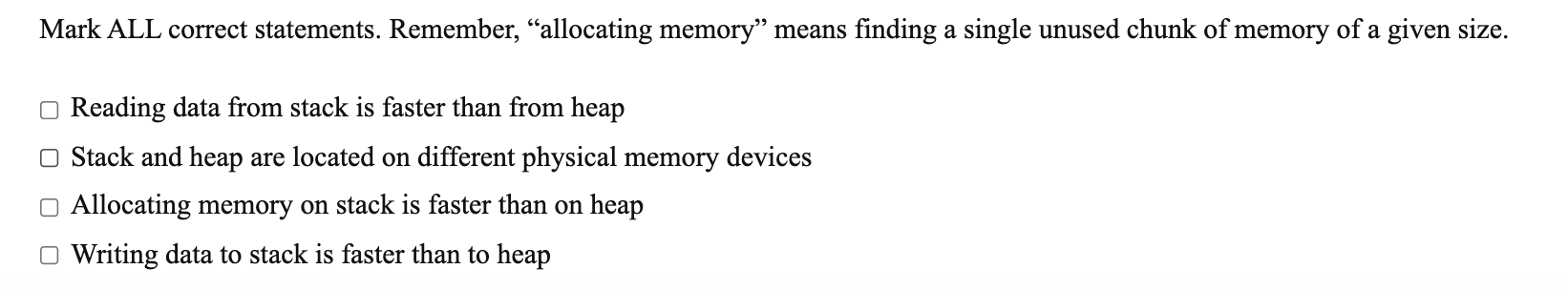 Solved Mark ALL correct statements. Remember, “allocating | Chegg.com