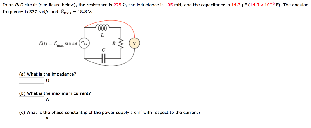 Solved In an RLC circuit (see figure below), the resistance | Chegg.com