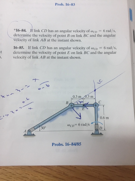 Solved If link CD has an angular velocity of omega_CD= 6 | Chegg.com