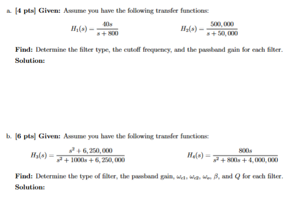Solved a. [4 pts] Given: Assume you have the following | Chegg.com