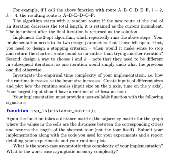 The 2-opt algorithm for solving the Traveling | Chegg.com