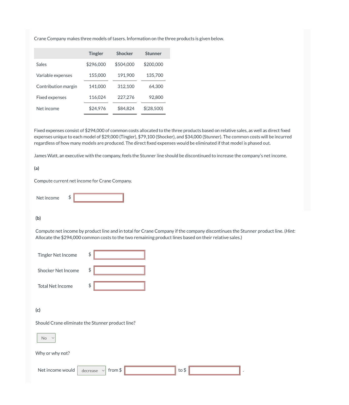 Solved Crane Company makes three models of tasers. | Chegg.com