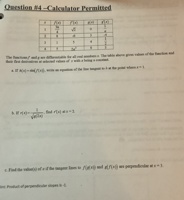 Solved Question #4 -Calculator Permitted I 1 0 2 3 3 1 5 4 | Chegg.com