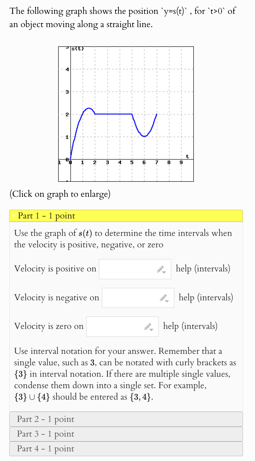 Solved The following graph shows the position ?‘y=s(t)', | Chegg.com