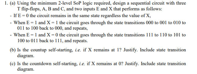 Solved 1. (a) Using the minimum 2-level SoP logic required, | Chegg.com