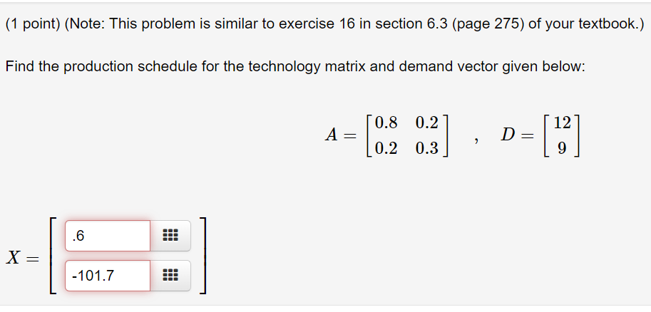 (1 point) (Note: This problem is similar to exercise | Chegg.com