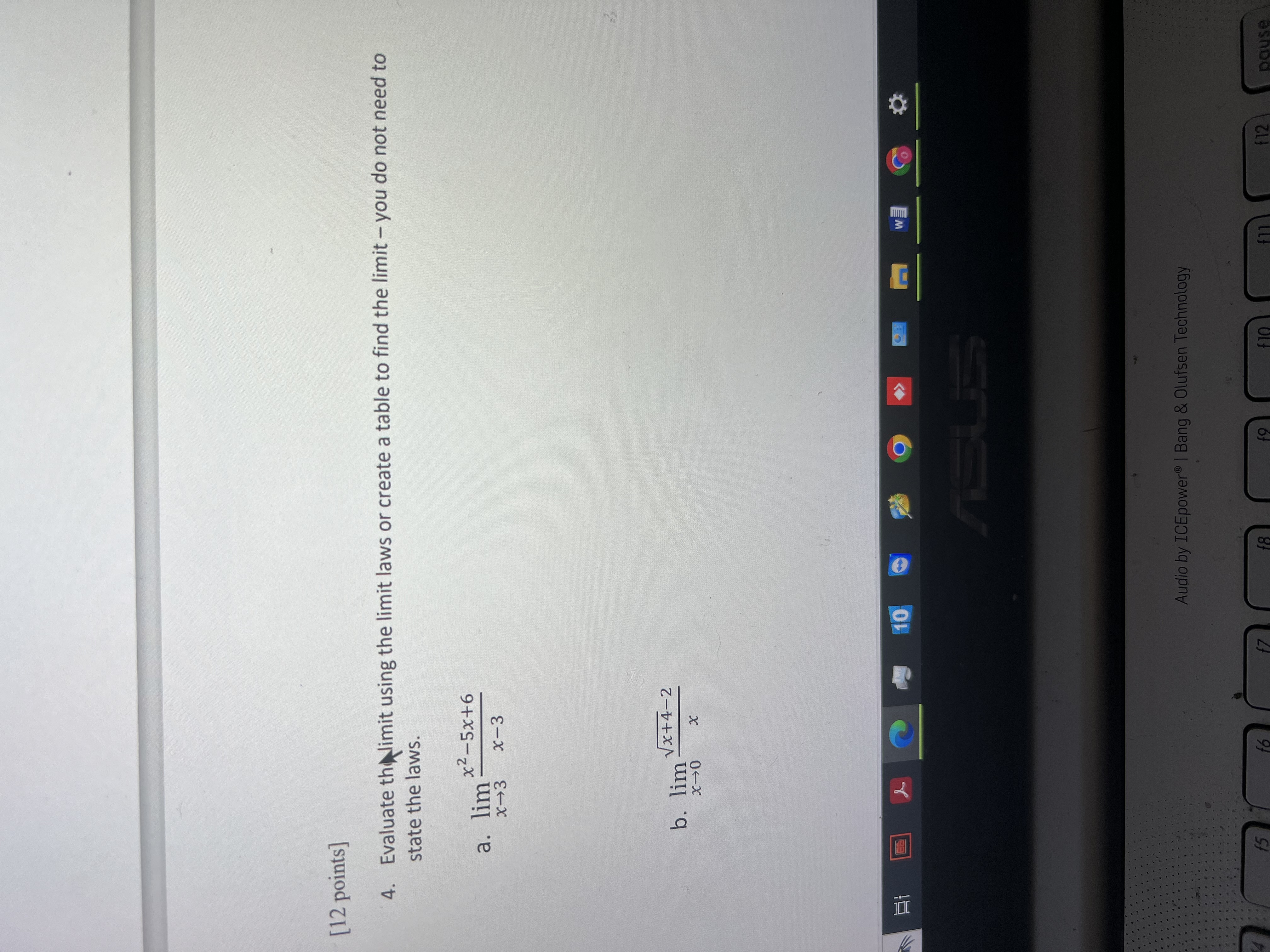Solved Evaluate the limit using the limit laws or create a | Chegg.com