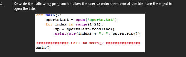 Solved 2. Rewrite the following program to allow the user to | Chegg.com